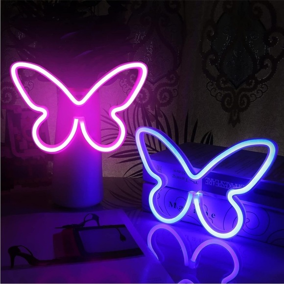 Urban Outfitters | Accents | Neon Pinkblue Butterfly Cute Led Light ...
